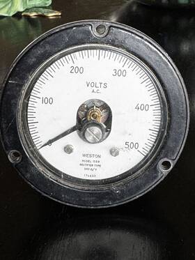 WESTON 1539 Panel Gauge Voltage Meter Volts Ac Rectifier